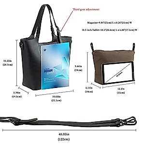 Tote Bags for Women Leather Shoulder Hand Bags Tote Handle Medium Satchel Vintage Embossing Rose (Blue)