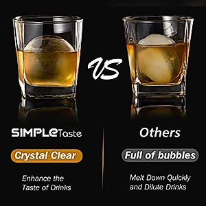 SIMPLETASTE Crystal Clear Ice Ball Maker Mold - 2.36 Inch Clear Sphere, Plus 2 Ice Ball Storage Bags, BPA-free Silicone Large Sphere Ice Mold, Ice Cube Tray for Whiskey, Cocktail and Drinks