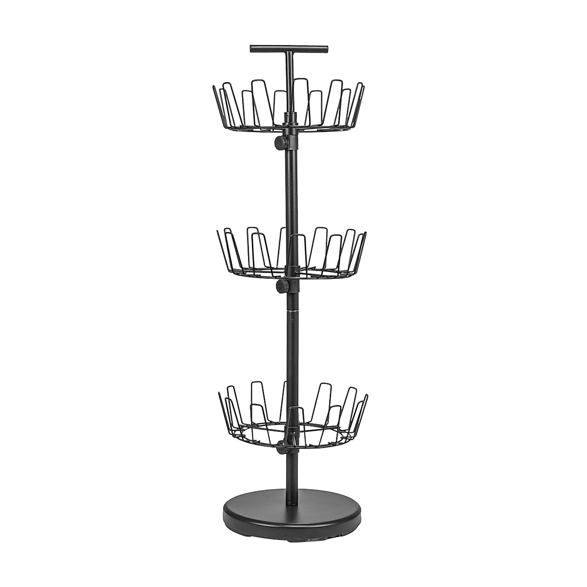 Household Essentials 3-Tier Shoe Storage Tree, Matte Black