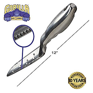 GORILLA EASY CONNECT Heavy Duty Garden Tools with Digging Trowel, Transplant Trowel and Cultivator Hand Rake.