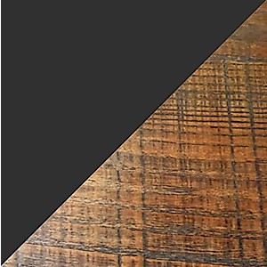 Alaterre Furniture Pomona 36" Tall 4-Shelf Metal and Solid Wood Bath Wall Shelf, Durable Natural Finish, Rustic Industrial Style for Any Room, Hangs Easily w/EZ Drywall Anchors, 8" Deep