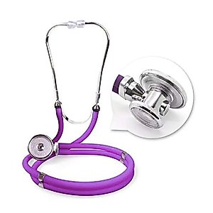 Stainless Steel Dual Double Tube Stethoscope for Doctor, Professional, Student, Purple