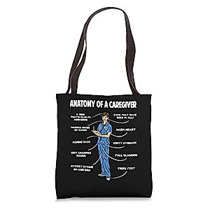 Anatomy Of A Caregiver Nurse Funny Elder People Nursing Tote Bag