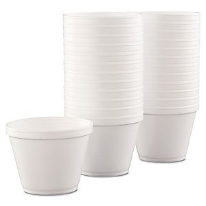 DART 12SJ20 4.2" Top & 2.7" Bottom Diameter 3.2" H Insulated Squat Foam Container, 12 oz, 25 Piece, Count (Pack of 1)