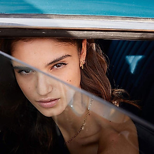 LOYATA Beaded Hoop Earrings Gold Huggie Sleeper 14K Gold Filled Dainty Small Simple Hypoallergenic Jewelry Gift for Women