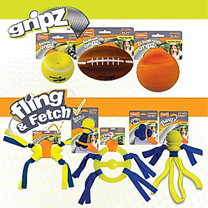 Nylabone Power Play Felt Football Gripz Fetch Toy, Squeaky Ball Chew Toy for Dogs, Large (1 Count)