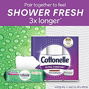 Cottonelle Ultra Comfort Toilet Paper with Cushiony CleaningRipples Texture, Strong Bath Tissue, 6 Family Mega Rolls (6 Family Mega Rolls = 27 Regular Rolls), 325 Sheets per Roll