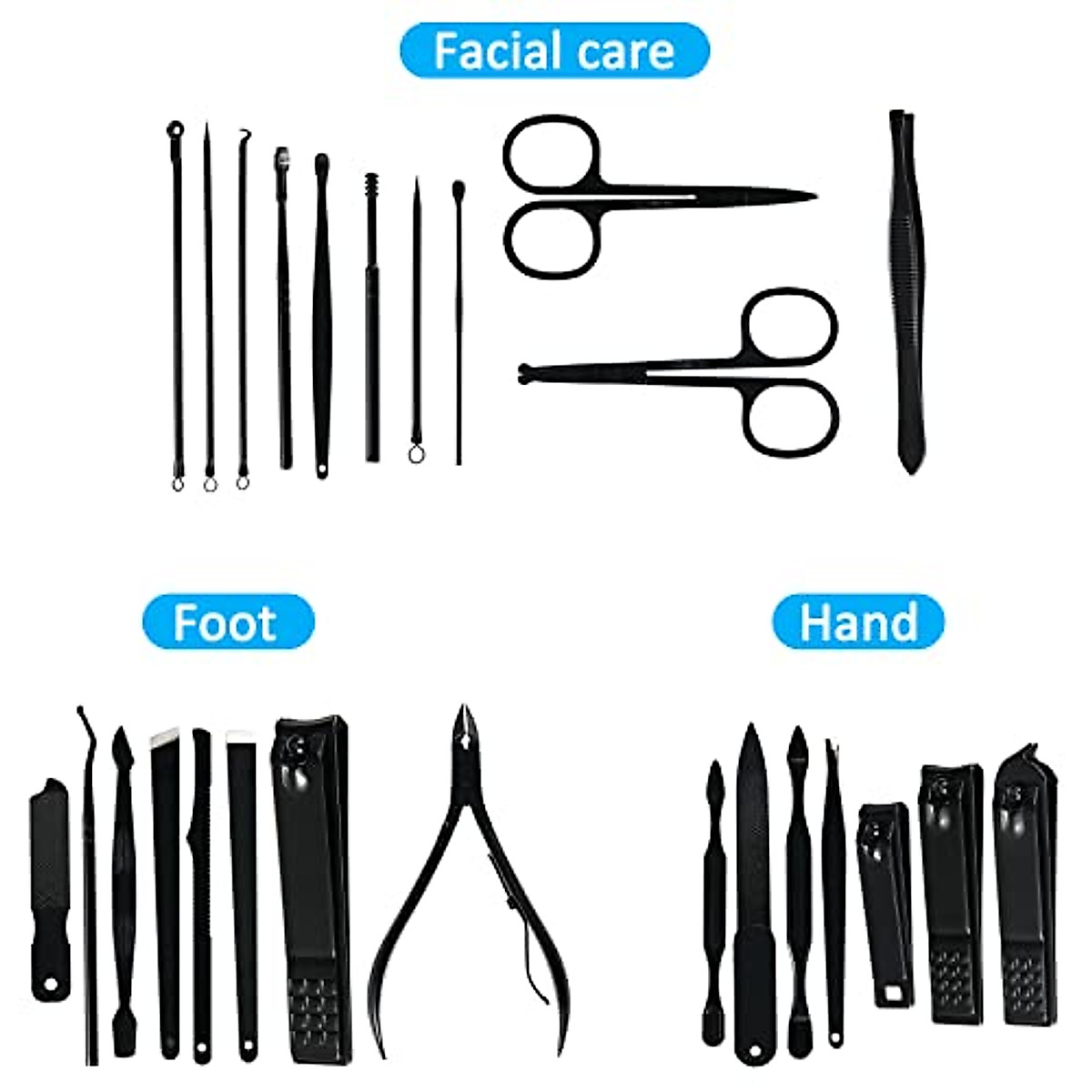 Manicure Set Professional Nail Clipper Kit-26 Pieces Stainless Steel Manicure Kit,nail Care Tools With Luxurious Travel Case