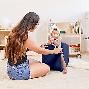 ECR4Kids Wave Seat, 14in - 15.1in Seat Height, Perch Stool, Orange, 2-Pack