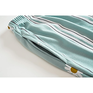 Vopmocld Big Girls Winer Long Sleeve Pajama Sets 2PCS Floral Sleepwear Daisy Flowers Patterns Jammies, Daisy, 14