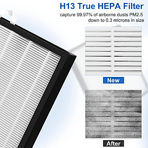Extolife 2 Pack Vital 200S True HEPA Replacement Filter for Levoit Vital 200S Air Puri-fier, 3-in-1 H13 True HEPA with Activated Carbon Filter Set, Part Number Vital 200S-RF-PA (LRF-V201-YUS)