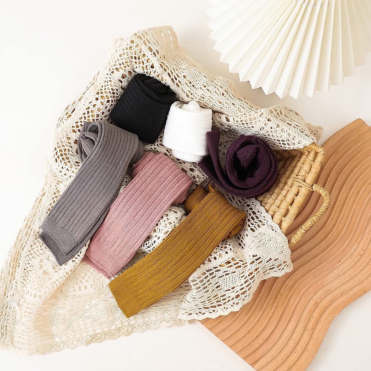 3 Pack Girls Toddler Baby Basic Ribbed Sweater and Leggings Footless Tights Kids Little Girls Dress Bottom Top Pants (Yellow Pink Gray, 1-3T)