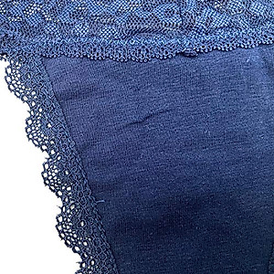 Delcroix High Waist Postpartum Underwear & C-Section Recovery Maternity Panties Women Retro Lace Cotton Thong 5 Pack