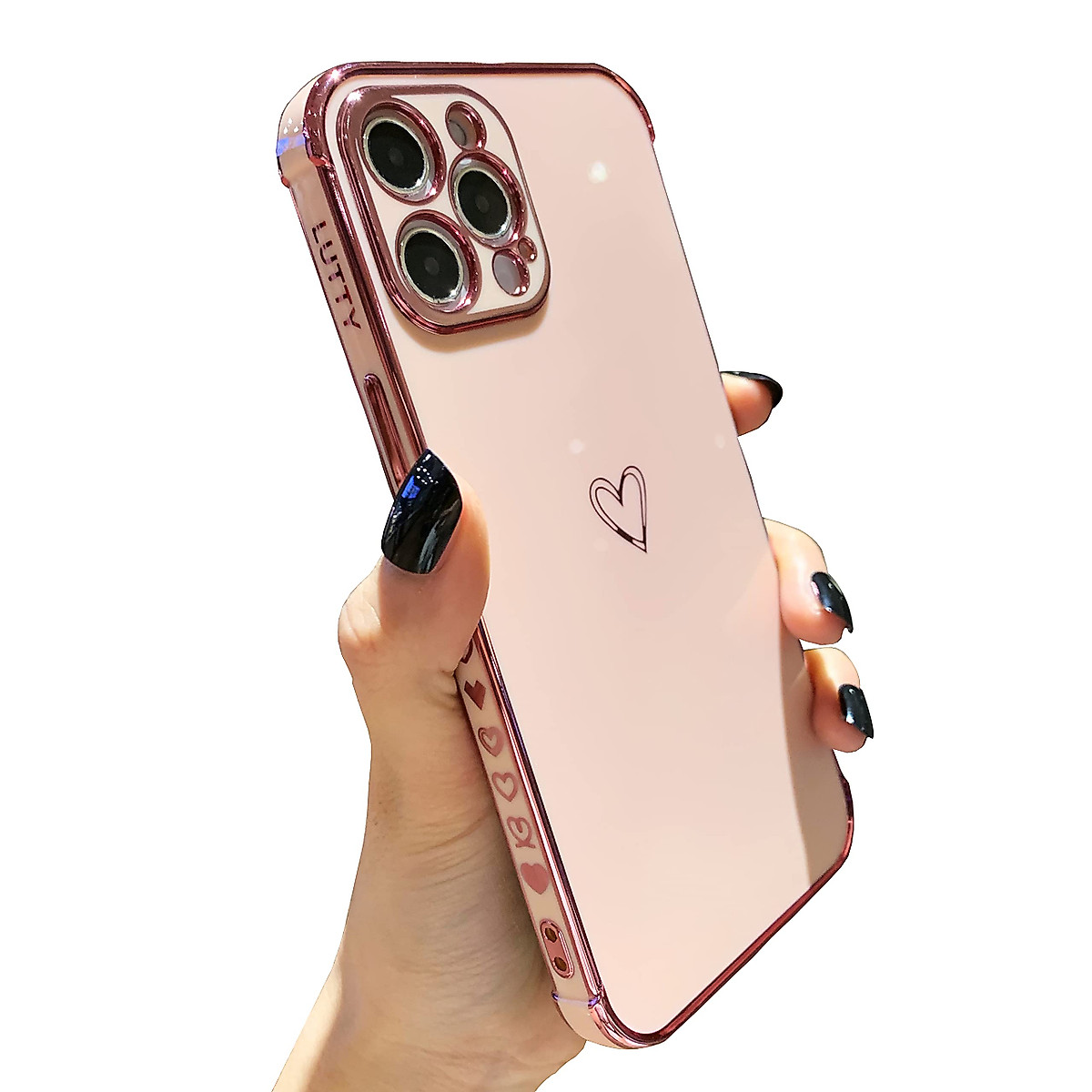 LUTTY Compatible with iPhone 14 Pro Max Case Cute, Soft Tup Phone Cases for Women, [Full Reinforced Camera Protection] & [Raised Corners Bumper] Cover for 14 Pro Max (6.7 Inch)-Pink