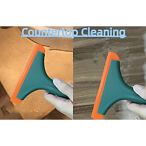 2 Pcs Silicone Squeegee, Handheld 6 inch Super Soft Small Silicone Glass Cleaning Squeegee,for Auto Glass Film,Bath Mirror,Windows,Glass Doors,Countertop Cleaning,Car Window (Dark Green)
