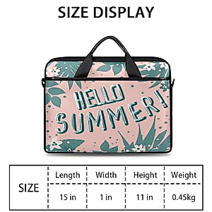 Summer Palm Tree Laptop Computer Bag Waterproof Shoulder Messenger Bag 13-15 inch Durable Laptop Tote Bag with Shoulder Strap Handle Lightweight Crossbody Briefcase