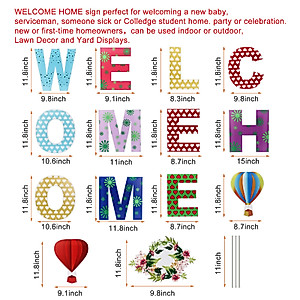 Thten 14 Pack 12 Inch Welcome Home Yard Sign with Stakes for New or First-Time Homeowners,Welcome a New Baby, Military, the Sick or Service Member Home Sign,Deployment Homecoming or Housewarming