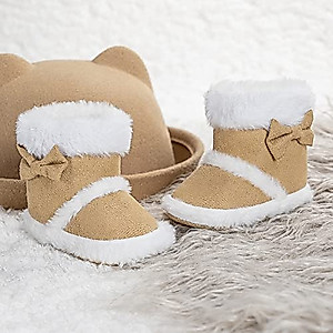 Zoolar Infant Unisex Warm Fur Lining Soft Boots Baby Winter Ankle Non-Slip Rubber Texture Sole Toddler Winter Snow Crib Shoes