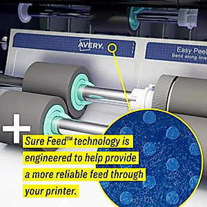 Avery Mailing Address Labels, Inkjet Printers, 10,000 Labels, 1/2 x 1-3/4, Permanent Adhesive, Easy Peel (5 Packs 8167)