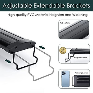 AQQA Aquarium Light,Full Spectrum LED Fish Tank Lights,12"-54" Adjustable Multi-Color White Blue Red Green LEDs with Extendable Brackets,14W-31W for Freshwater Plants 14W(12"-18")