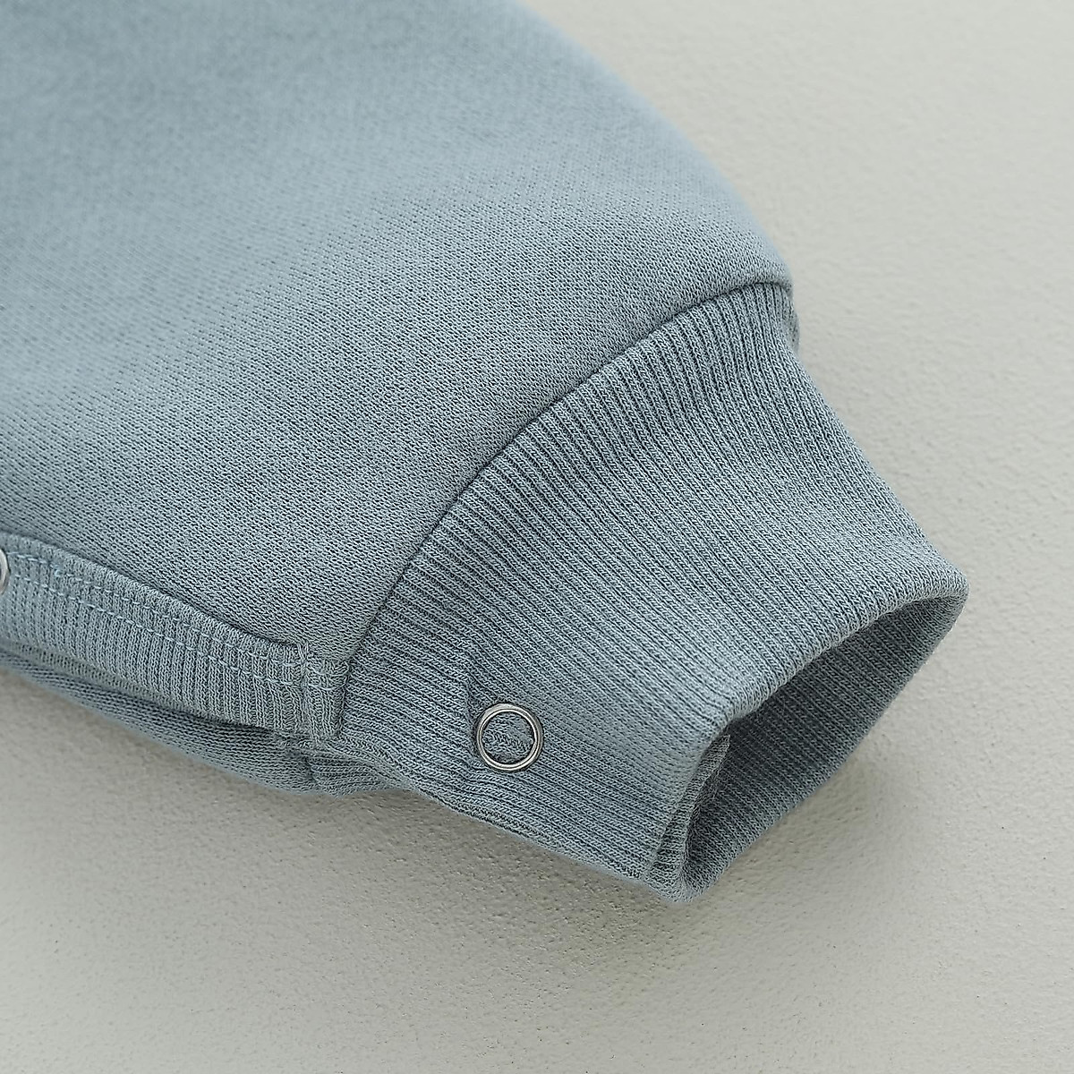 Twopumpkin Newborn Baby Boy Warm Sweatshirt Onesie Romper Long Sleeve Fleece Sweater Jumpsuit Winter Snow Outfit Clothes (Warm Fleece Little Dude Blue, 6-12 Months)