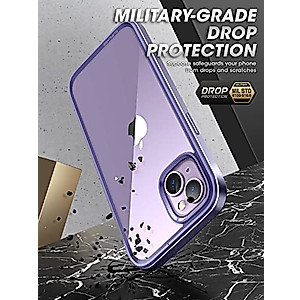 SUPCASE Unicorn Beetle Edge XT Case for iPhone 14 Plus 6.7", with Built-in Screen Protector Slim Frame Clear Protective Case (Purple)