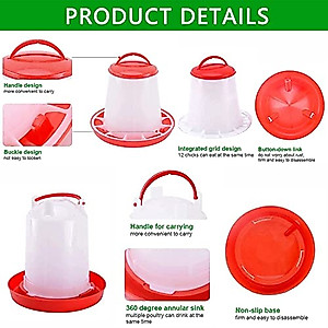 Chick Feeder and Waterer Kit Hanging Poultry Feeder & Drinker,1.5 L Waterer and 1Kg Feeder Set Chicken Water Feeder Kit for Farm,Chicken,Coop