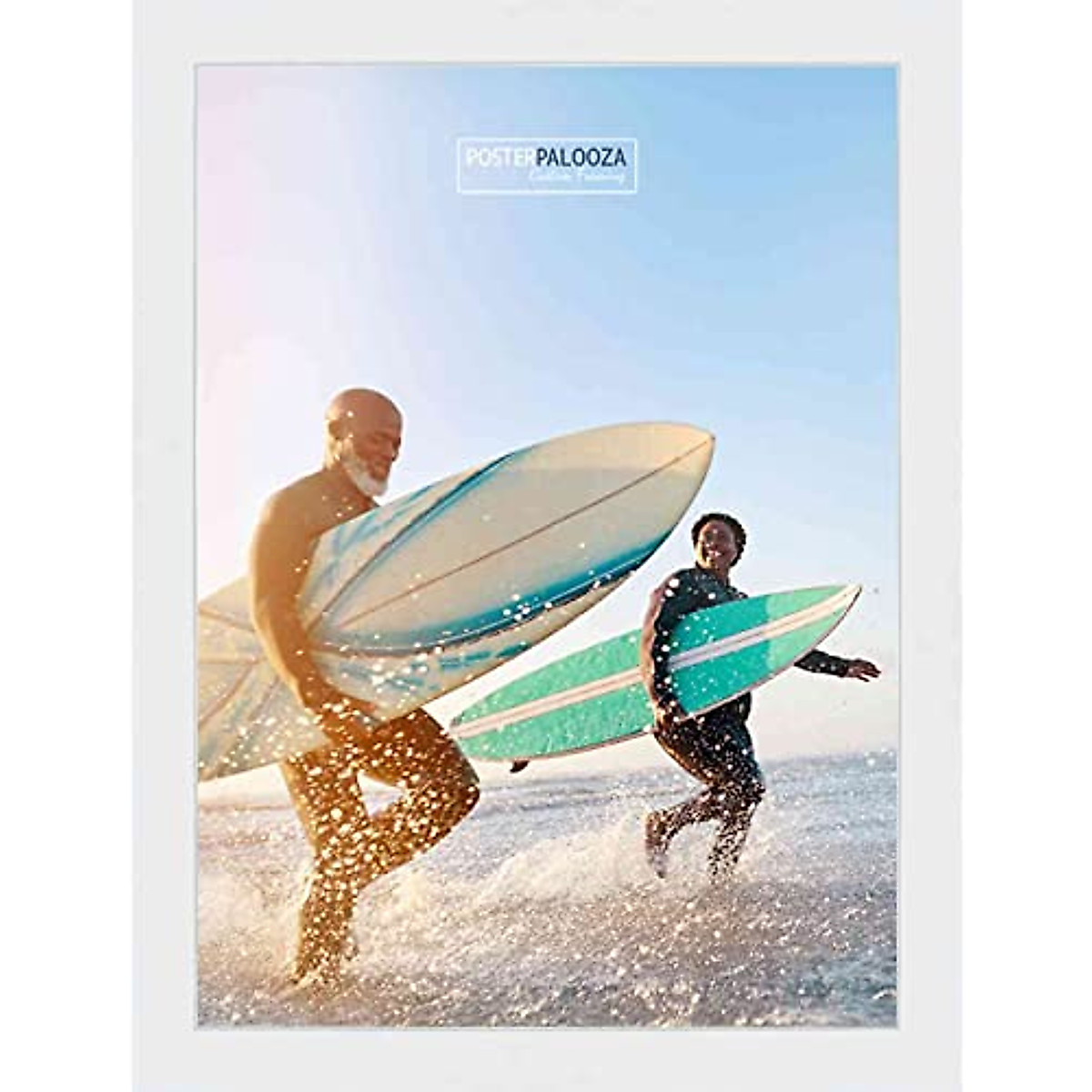 6x10 Frame White Solid Pine Wood Picture Frame | UV Acrylic, Foam Board Backing & Hanging Hardware