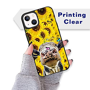 Samsung Galaxy A/S/Note Series Phone Cases Cows Sunflower Cute Compatible Samsung A02/03/12/13/24/30/32/42/50/51/52/53/71/S7/8/9/10/20/21/22/23/Ultra/Plus/FE/Note 8/9/10/20/Plus/Ultra (Black)