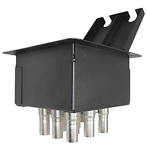 MCSPROAUDIO Recessed Floor Stage Box with 8 XLR Female to Male and 1 CAT5 Passthrough Jacks