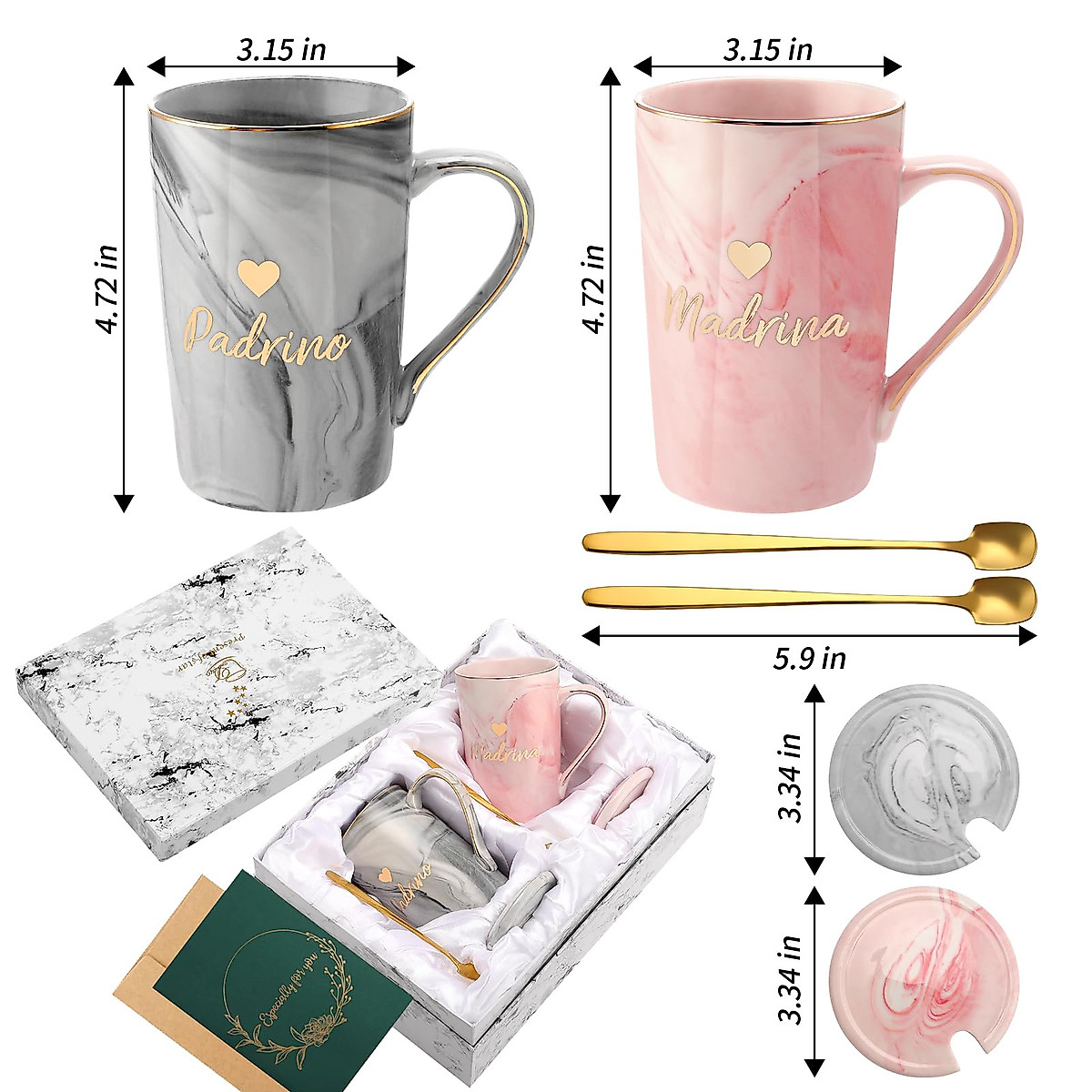Sincerez Godparents proposal gift, Padrinos de bautizo propuesta, Baptism gifts for godparents, Gift for Padrinos proposal, Madrina proposal, Spanish coffee mugs set of 2