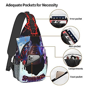 Ziusuol Super Hero Sling Bag Cartoon Crossbody Backpack Hero Travel Hiking Chest Bag Daypack Shoulder Bag for Men Women (A)