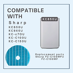 Nispira Premium Humidification Replacement Filter Compatible with Sharp Air Purifier Humidifier KC-850U KC-860U. Compared to Part FZ-C100MFU, 2 Filters