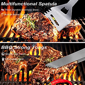 POLIGO 29 PCS BBQ Grill Accessories Stainless Steel BBQ Tools Grilling Tools Set with Storage Bag for Father's Day Dads Birthday Presents - Camping Grill Utensils Set Ideal Grilling Gifts for Men Dad