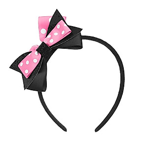 IBTOM CASTLE Girls Polka Dot Halloween Christmas Princess Party Cosplay Pageant Fancy Costume Tutu Birthday Dress up+ Mouse Ears Headband Vacation Ladybug Mini Theme Park Sundress Hilow-Pink 2-3T