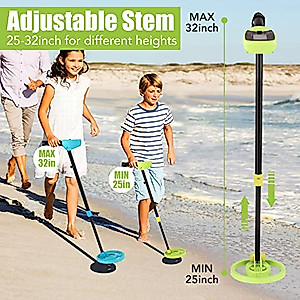 Metal Detector for Kids, Waterproof Kids Metal Detector with Display LCD Adjustable Gold Detector Kit for Junior with 7.5 Inch Search Coil for Detecting Coin Gold and Outdoor Treasures