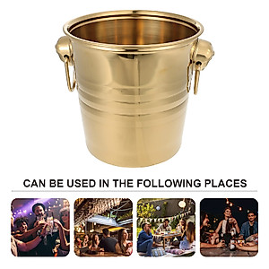 GALPADA Wine Bucket 1pc Ice Bucket Ice Cream Bucket Iced Stainless Steel Ice Cube Bucket