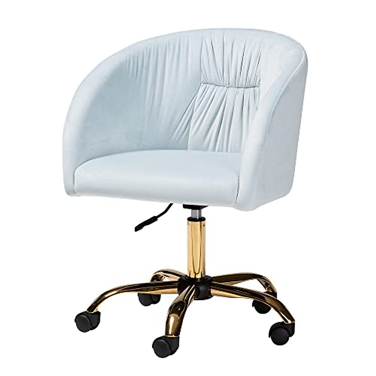 Baxton Studio Ravenna Office Chair, One Size, Aqua/Gold
