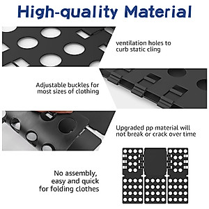 T Shirt Folding Board Shirts Clothes Folder Durable Plastic Laundry Boards,10.23*7.88*1.18 inches Black