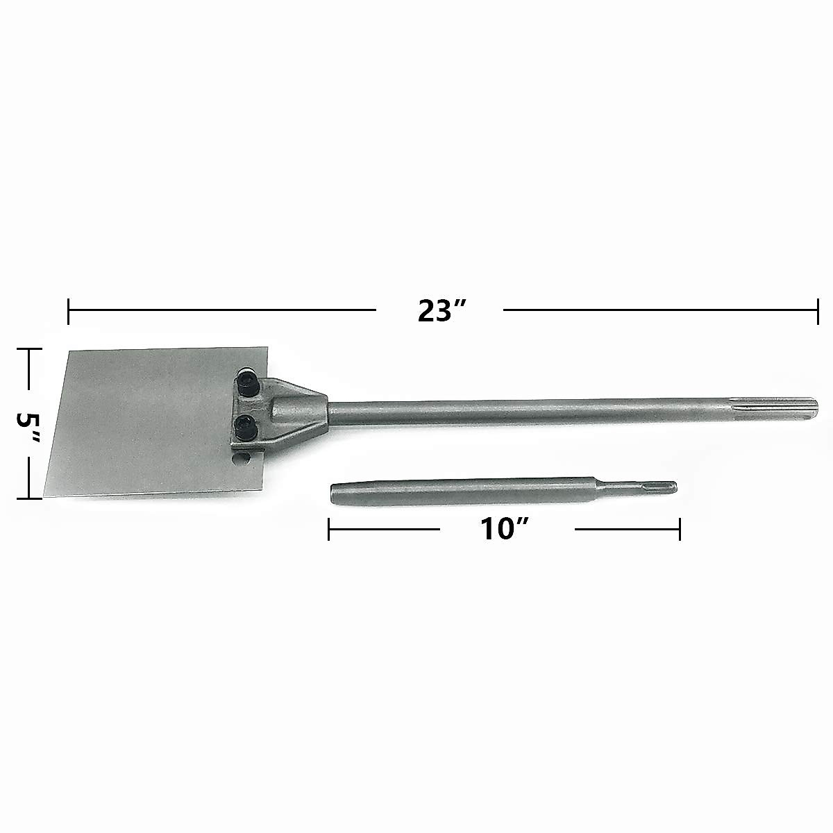 SPKLINE 5 Inch Wide SDS Floor Scraper Set Tile & Thinset Scaling Chisel Thinset Scraper Adhesives Remover Wall Scraper Fits SDS-Plus & SDS-Max Rotary Hammer, Chipping Hammer Drills, Demolition Hammers