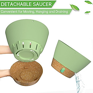 ZMTECH Hanging Planters for Indoor Plants Set of 2 Self Watering Hanging Pots Hanging Baskets Hanging Flower Pots for Outdoor Hanging Plants(10 Inch, Gray)