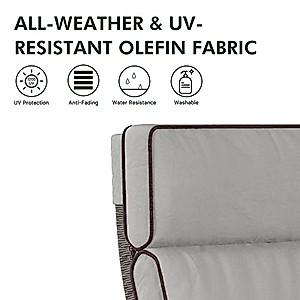 Grand patio Outdoor Recliners Chair for Patio with Hand-Woven Wicker Adjustable Angle Chaise Lounge Wicker Chair for Indoor & Outdoor,Griege