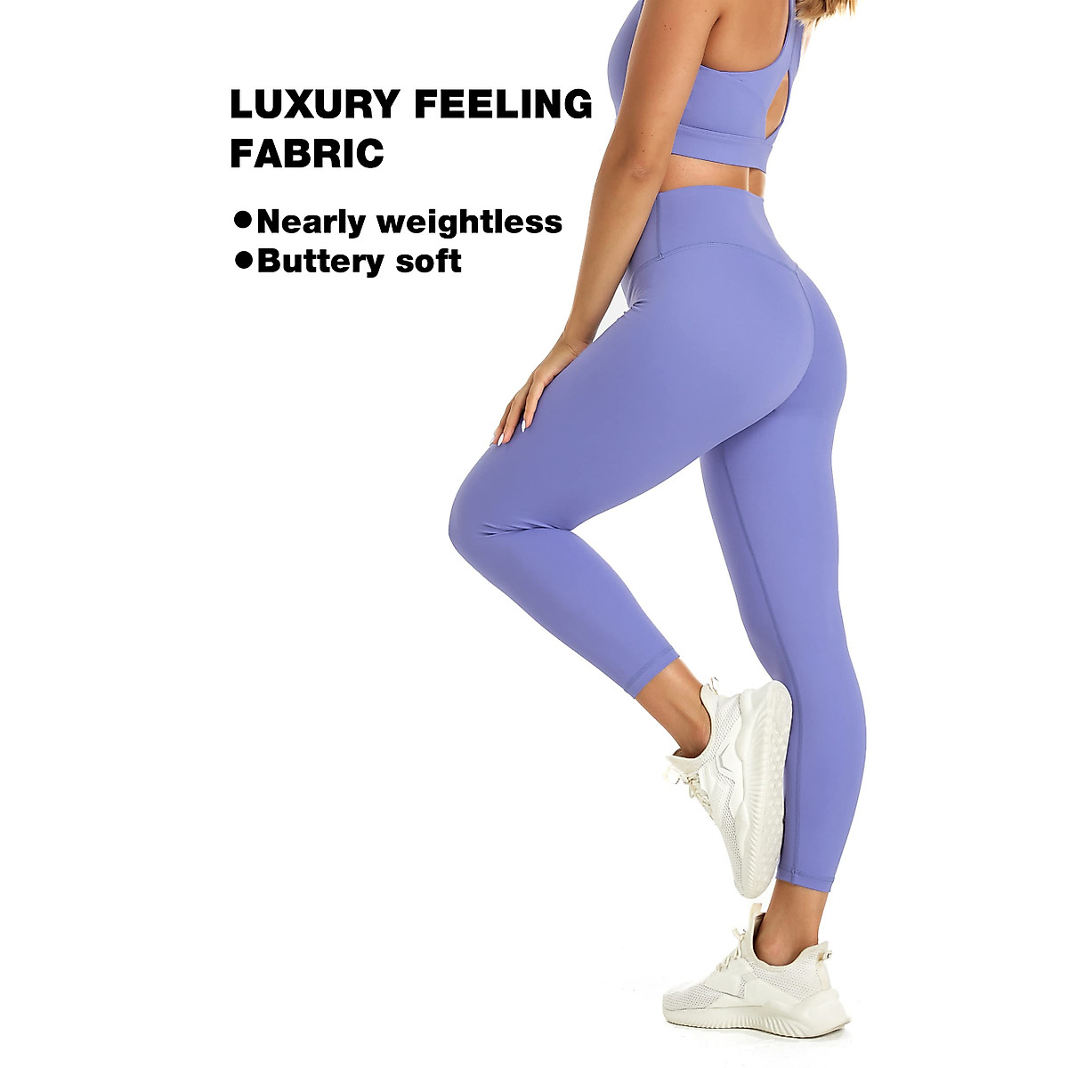 NEPOAGYM High Waisted Leggings for Women No Front Seam,Lightweight Yoga Leggings Buttery Soft 25 Inch 7/8 Length(Very Peri,S)