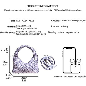 Small Hand Woven Handbags for Women Shoulder Crossbody Bag Girls Purses Cassual Top Handle Bags Hobo Curved Tote Phone Bag (Apricot)