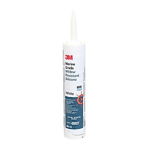 3M Marine Grade Silicone Sealant, 08027, For Boats and RVs, Above the Waterline Interior/Exterior Sealing, White, 10.3 fl oz Cartridge