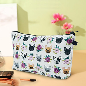 Cosmetic Bags for Women Small French Bulldog Purple Makeup Bag for Purse Travel Toiletry Bag Accessories Organizer Zipper Pouch Gift Idea