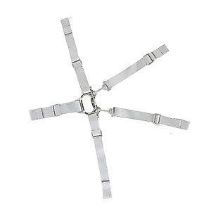 5 Point Baby Safety Strap Belt, Adjustable Universal Replacement High Chair Straps Harness Straps, Sturdy and Comfort Material for Pushchair, Stroller, Easy to Use(White Button 5-Point Strap)