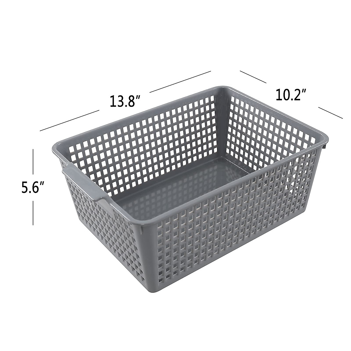 Joyeen 3 Packs Large Organizer Baskets Bins, Plastic Storage Basket (Grey)