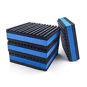 LBG Products Rubber Anti-Vibration Isolator Pads,Heavy Duty Blue EVA Pad for Air Conditioner,Compressors,HVAC,Treadmills etc(4'' X 4'' X 7/8")