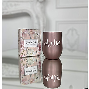 Violet and Gale Aunt Gifts from Niece - Great Gift for Aunts 12oz Auntie Wine Glass Tumbler Best Aunt Ever Birthday Mug Cup